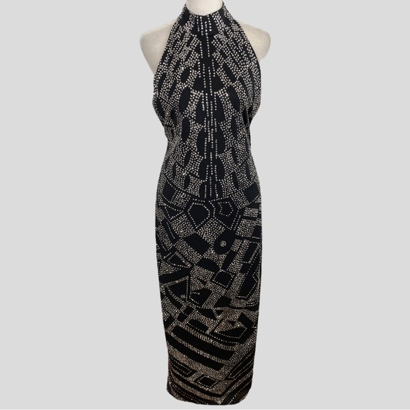 Vintage | Dresses | Vintage Black Silver Sparkle Rhinestone Chain Open ...
